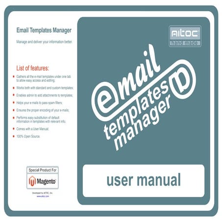 Email Templates Manager User Manual by Aitoc | PDF