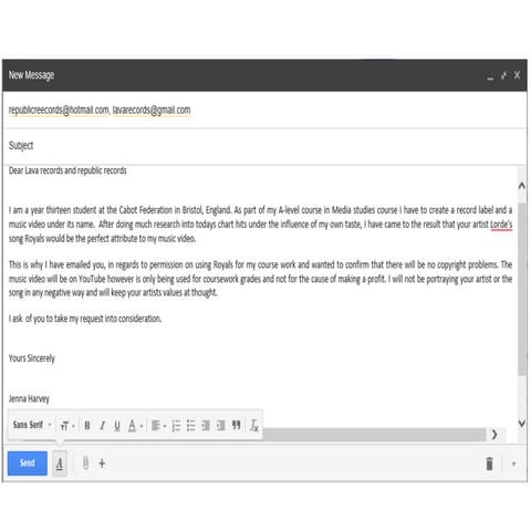 Email to artist | PPT