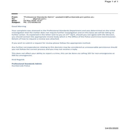 Outcome letter co 632 18 | PDF