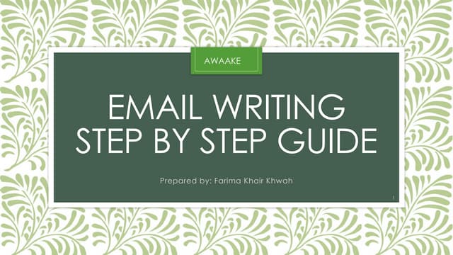 email writing ppt | PPTX