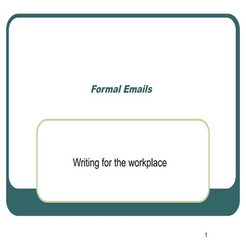 Email Writing - ppt to Teach Email Writing to B1 to C1 level students | PPT