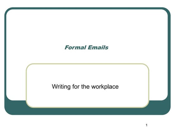 Email writing skills | PPT
