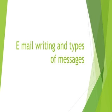 Email writing and types of messages | PPTX