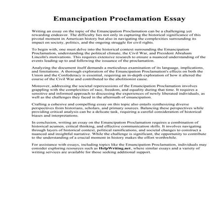 Emancipation Proclamation Essay.pdf