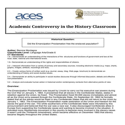 Emancipation SAC by Bernice Montagna | DOC | Crime & Harmful Acts to ...