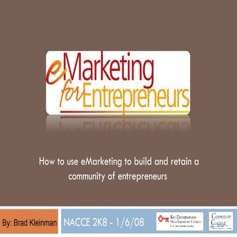 eMarketing for Entrepreneurs and Entrepreneur Development Centers | PPT