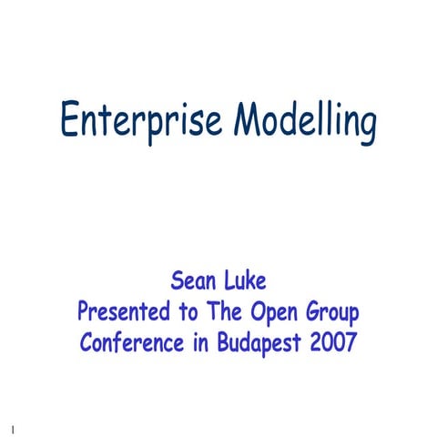 Enterprise Modelling Case Study | PPS