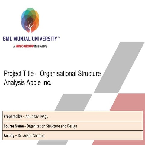 Organizational Structure Analysis Apple Inc. | PPTX