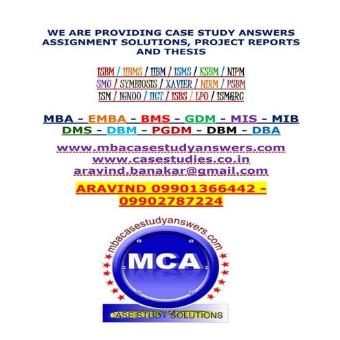 Emba isbm case study answers & solutions 3 | DOCX