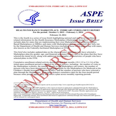 ASPE report | PDF | Health Insurance | Insurance