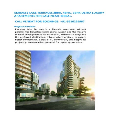 Embassy lake terraces 3 bhk, 4bhk, 5bhk ultra luxury apartments for ...