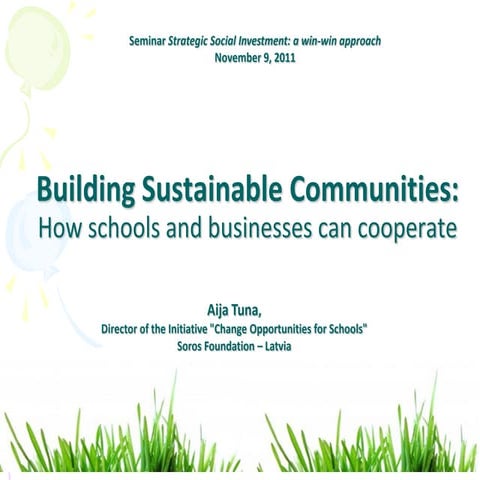 Building Sustainable Communities: How schools and businesses can ...