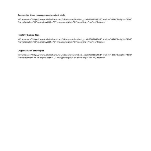 Embed codes | DOCX | Web Design and HTML | Internet