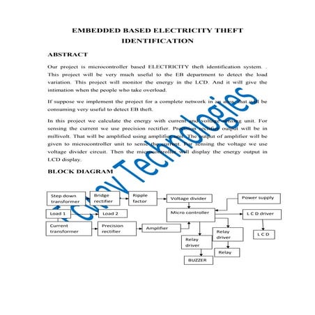 Embedded based electricity theft identification | DOC