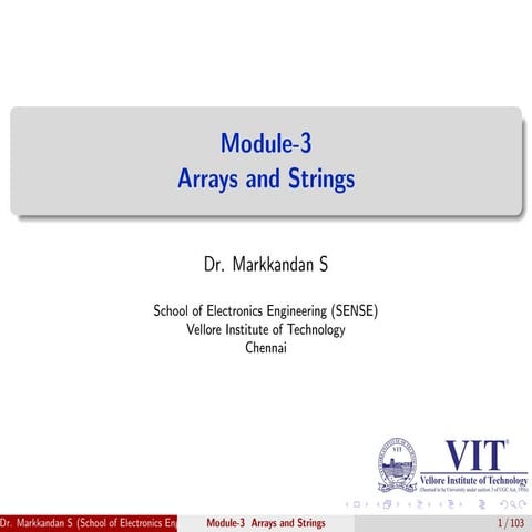 Embedded C Programming Module 3 Presentation | PDF
