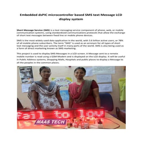 Embedded Pic Microcontroller Based Sms Text Message Lcd Display System Pdf