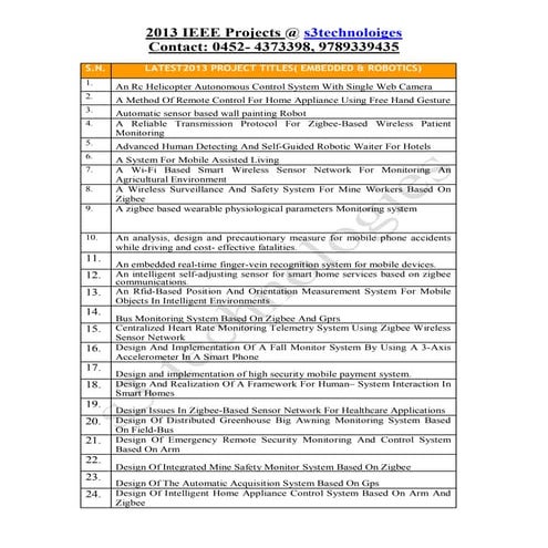 IEEE 2013 Embedded titles | PDF
