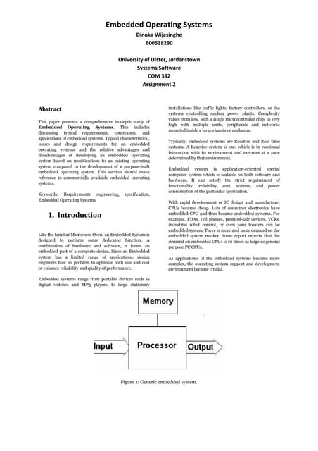Report file on Embedded systems | DOC