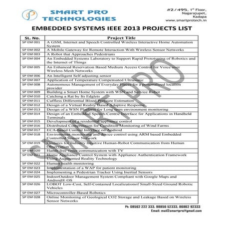 Embedded projects ieee 2013 list | PDF