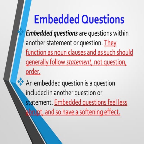 Embedded questions | PPT