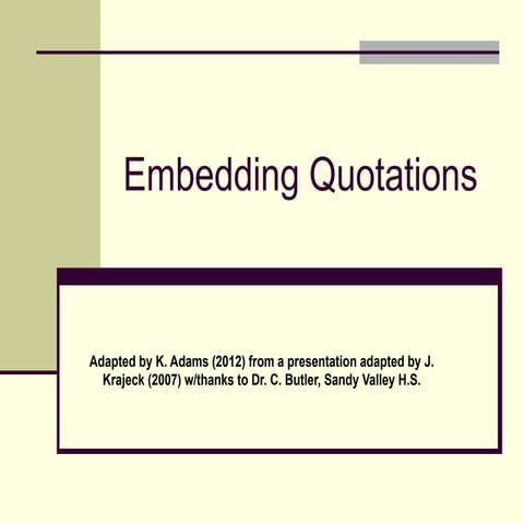 Embedded Quotes for literary writing.... | PPT