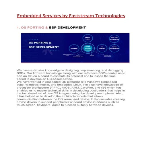 Embedded services by Faststream Technologies | PDF