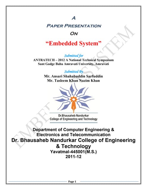 Embedded system | PDF