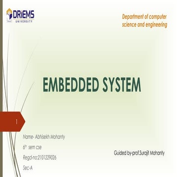 EMBEDDED SYSTEM and its application .pptx