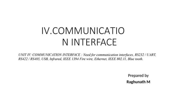 Serial Peripheral Interface Embedded System Protocol Ppt