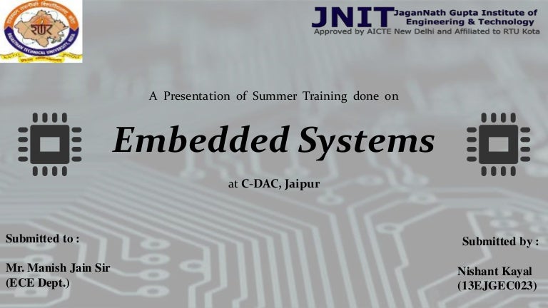 Embedded Systems - Training ppt Embedded Systems - Training ppt