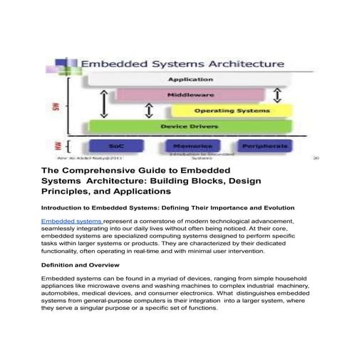 The Comprehensive Guide to Embedded Systems Architecture: Building Blocks, Design Principles ...