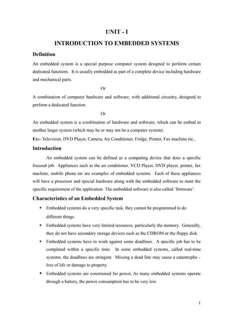 Embedded Systems Notes Pdf