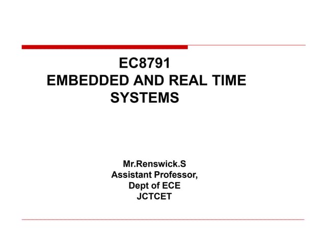 Ec8791 Embedded And Realtime Systemspptx