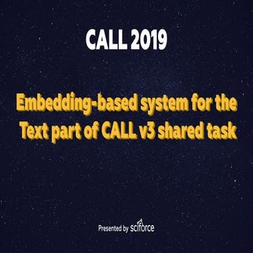 Embedding-based system for the Text part of CALL v3 shared task | PPT