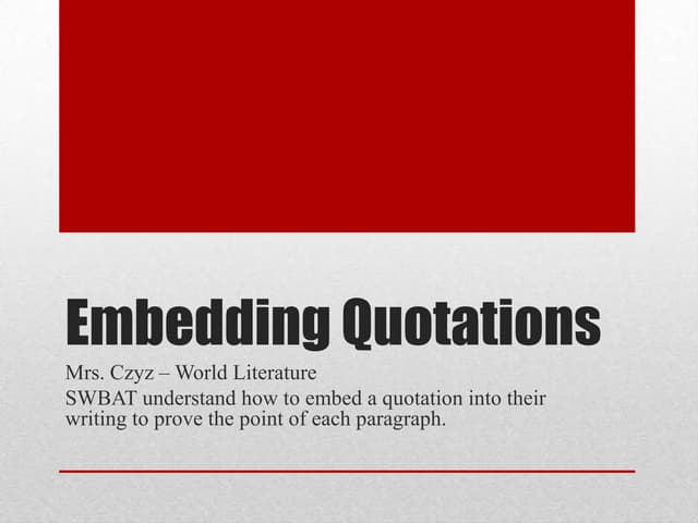 Blending quotations | PPT