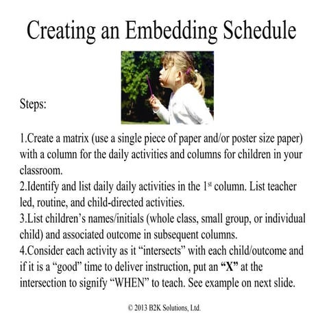 Embedding schedules | PPT