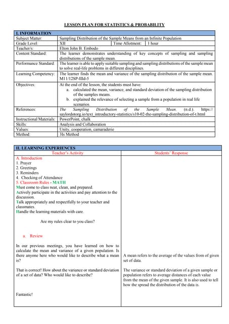 Grade 10 Detailed Lesson Plan on Combination.docx | Homework and Study ...