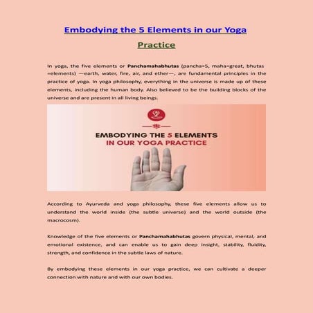 Embodying the 5 Elements in our Yoga Practice | PPTX
