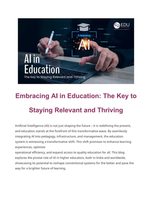 Artificial Intelligence (A.I.) in Schools (PPT) | PDF