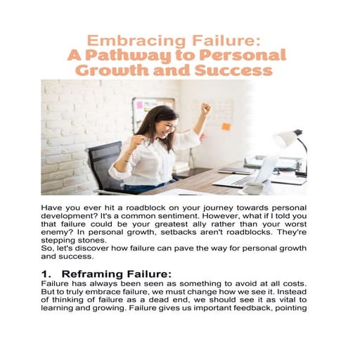 Embracing Failure-A Pathway to Personal Growth and Success | PDF
