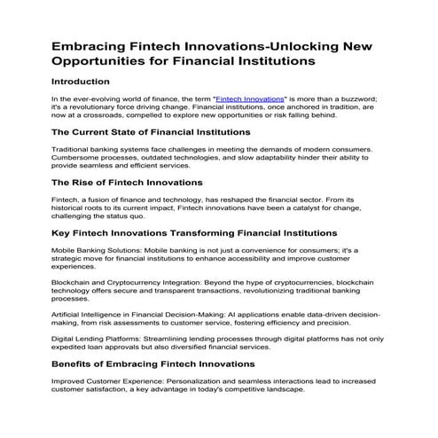 Financial Technology Solutions - Ideas2IT | PPTX