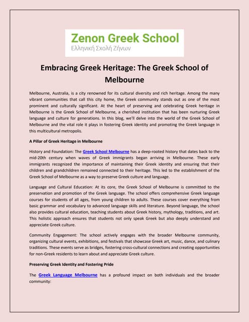 GREEK LANGUAGE MELBOURNE | PPTX