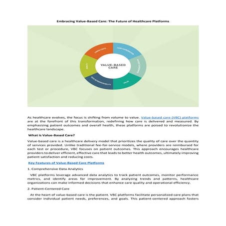 Embracing value of the value based care. | PDF