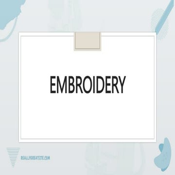 EMBROIDERY FOR GRADE 7 (QUARTER 3 LESSON | PPT