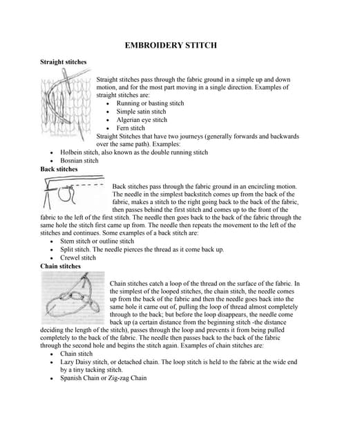 EPP- Basic Stitches | PPTX | Needlework | Arts and Crafts