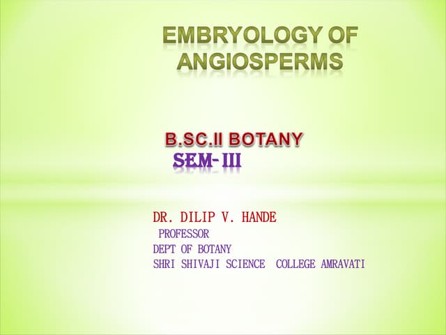 The Embryo sac Structure of Angiosperms | PPTX