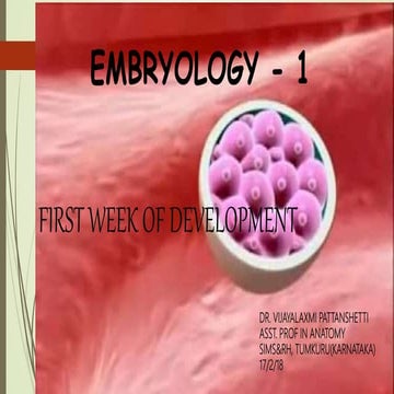 Embryology 1, first week of dev. | PPTX