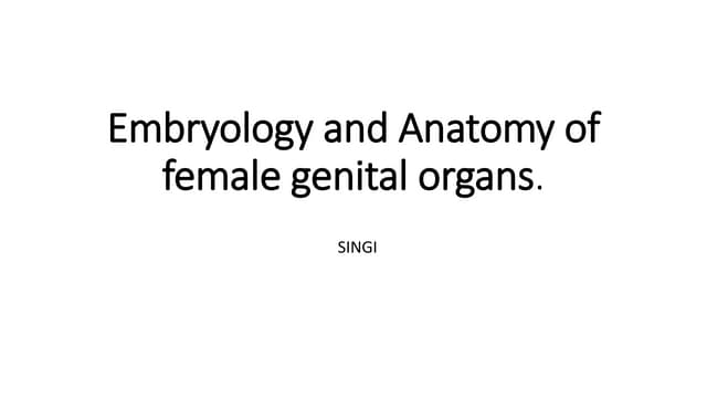Embryology of the female reproductive system | PPTX