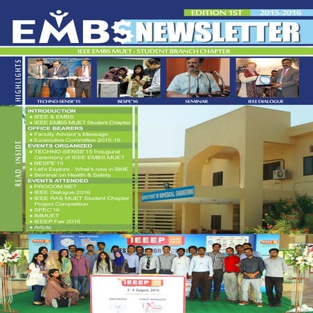 NEWSLETTER - IEEE EMBS MUET Student Chapter | PDF
