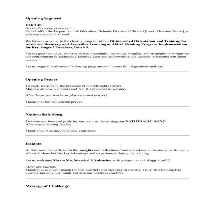 EMCEE SCRIPT IN ANG ACTIVITY IN THE DEPARTMENT OF EDUCATION | DOCX